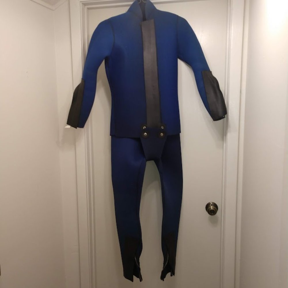 Vintage Royal Blue Long-Sleeved Two-Piece Scuba Suit,… - Gem